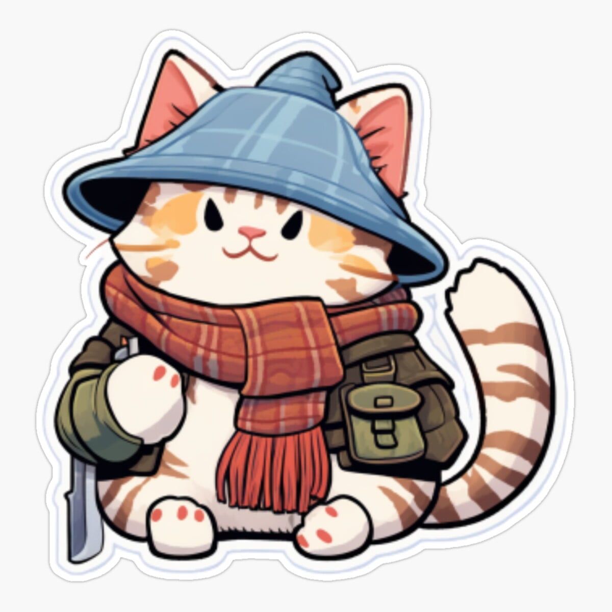 Maneki Cat Daddy Cat Vintage Eighties Style Cat Retro Sticker, Phone ...