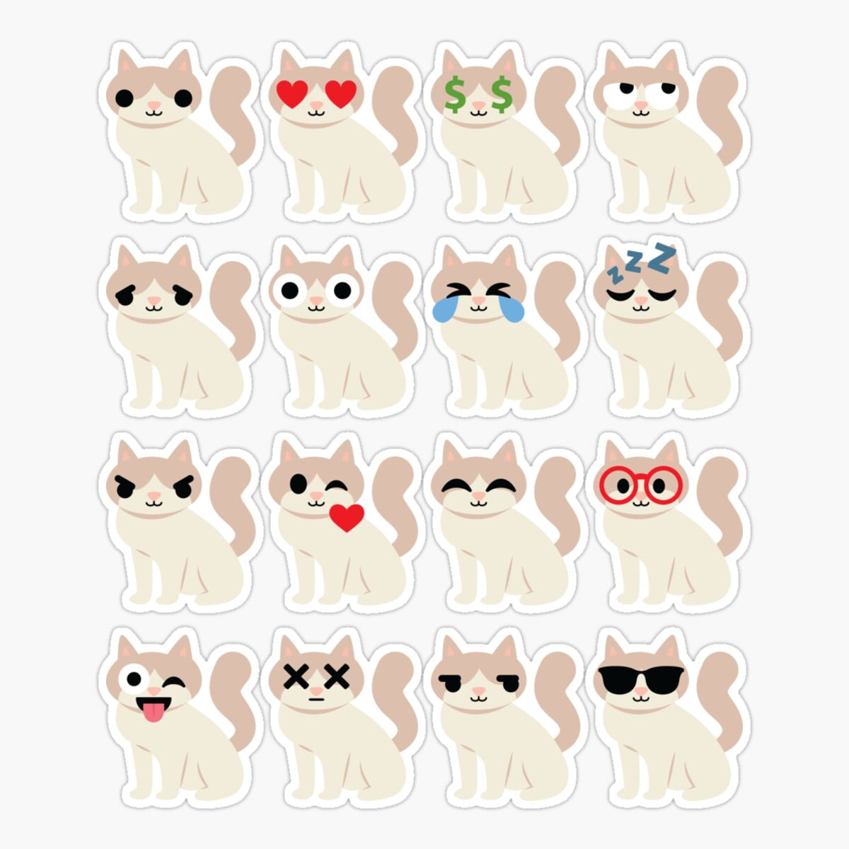 Maneki Cat Emoji Sticker, Phone Decal Water Bottle Stickers Car Decals ...