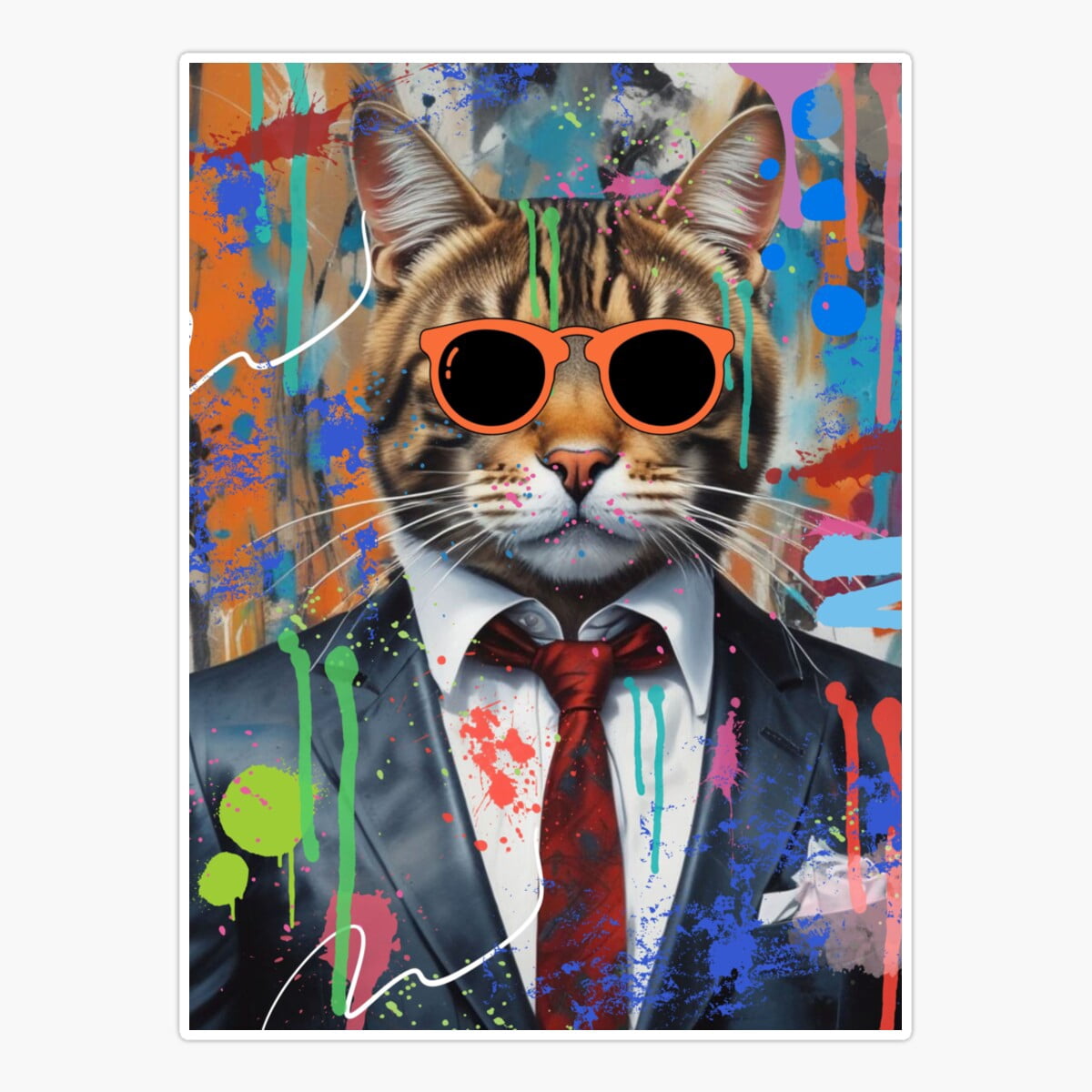 Maneki Cat Graiti Sticker, Phone Decal Water Bottle Stickers Car Decals ...