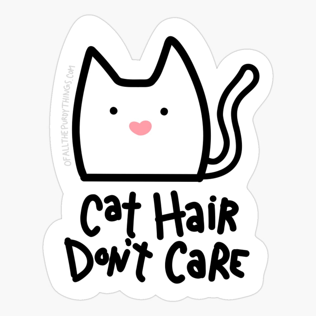 Maneki Cat Hair Don'T Care! Sticker, Phone Decal Water Bottle Stickers ...