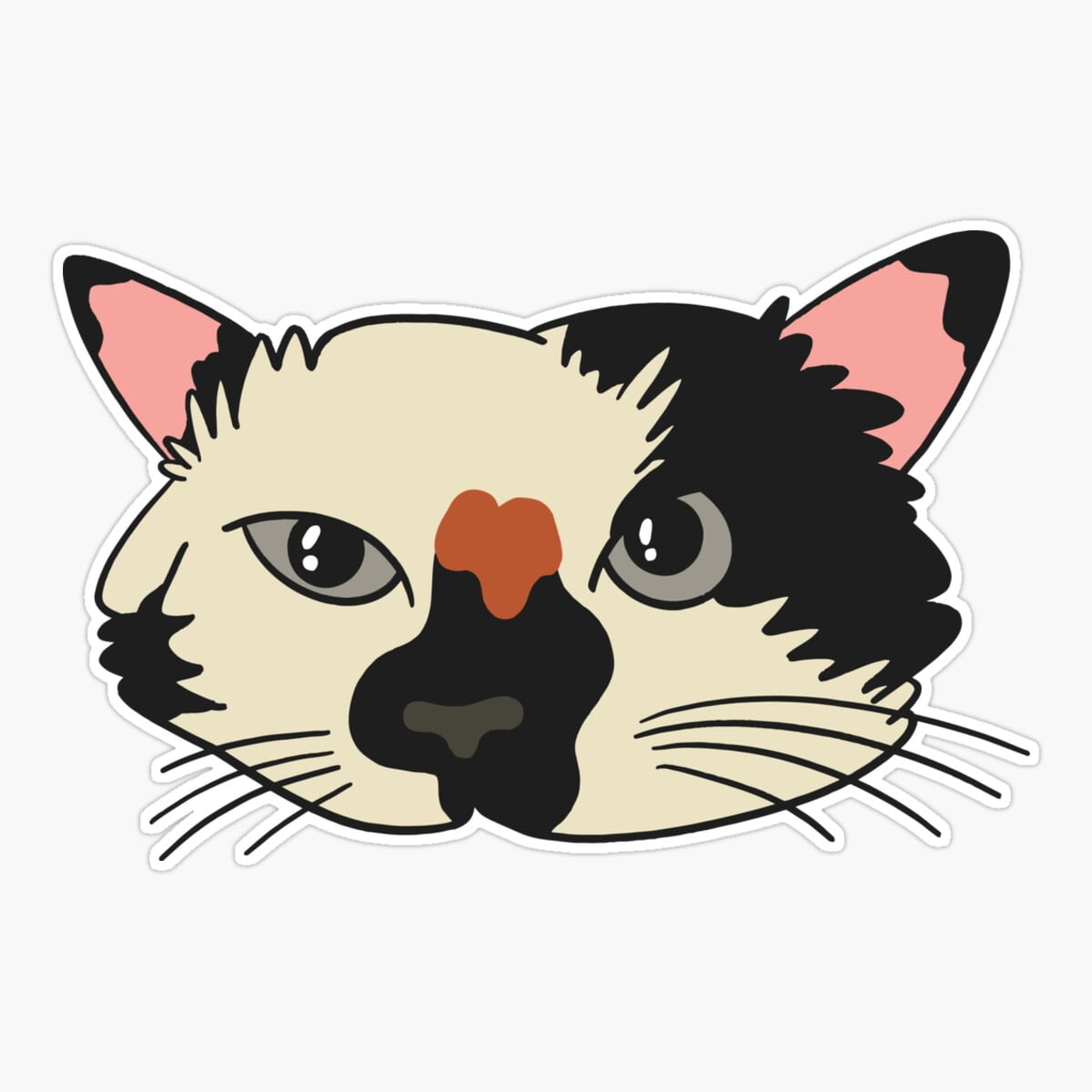 Maneki Cat Head, Cat Ace Sticker, Phone Decal Water Bottle Stickers Car ...