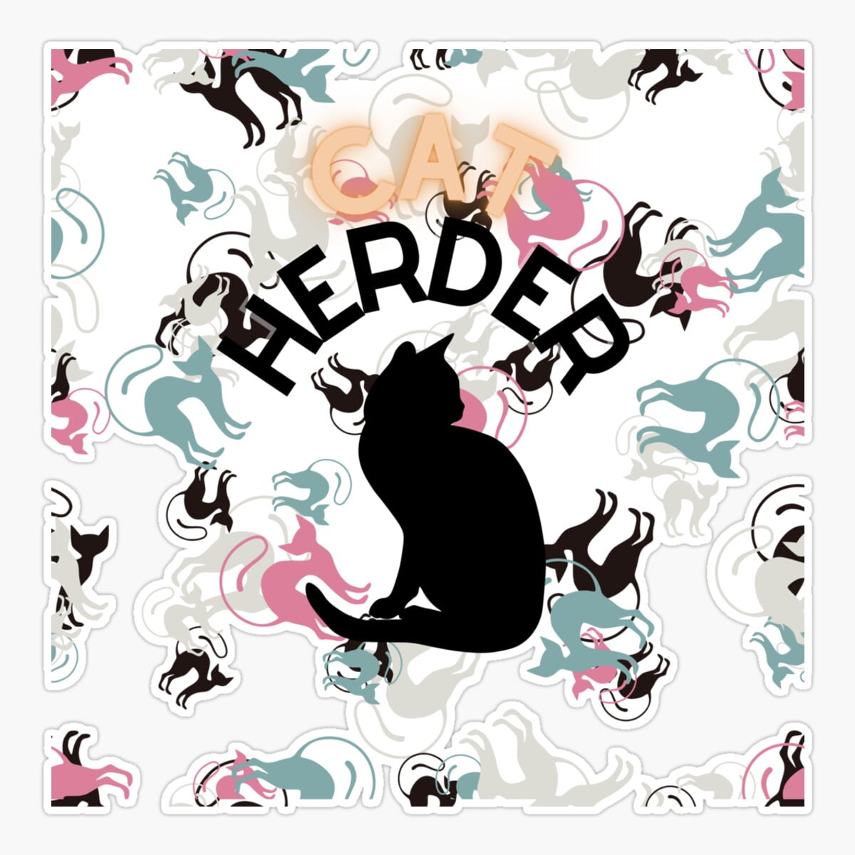 Maneki Cat Herder Sticker, Phone Decal Water Bottle Stickers Car Decals ...