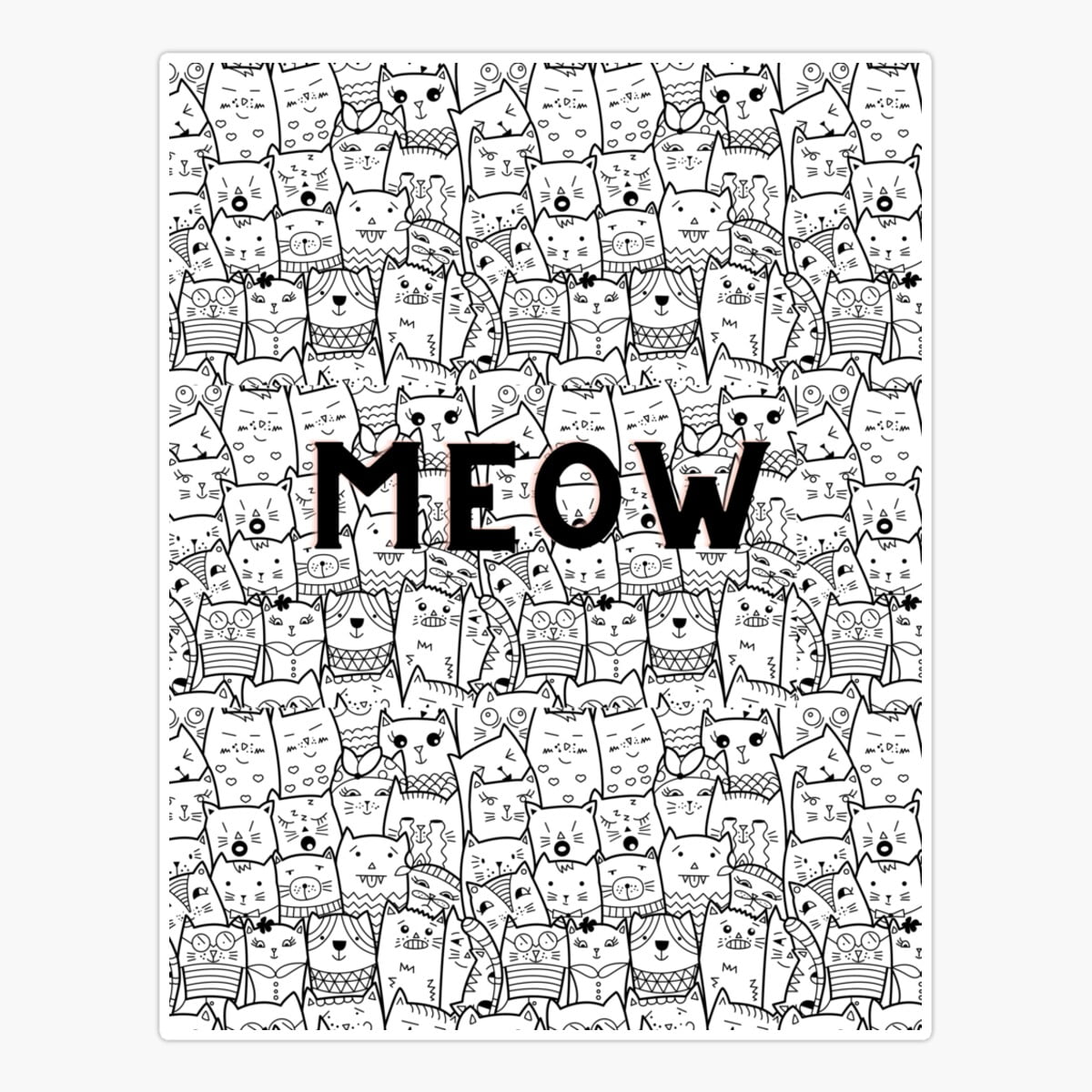 Maneki Cat Love Meow Sticker, Phone Decal Water Bottle Stickers Car ...