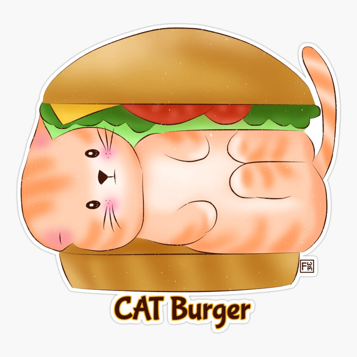 Maneki Cat Lover | Cat - Cat Burger Sticker, Phone Decal Water Bottle ...