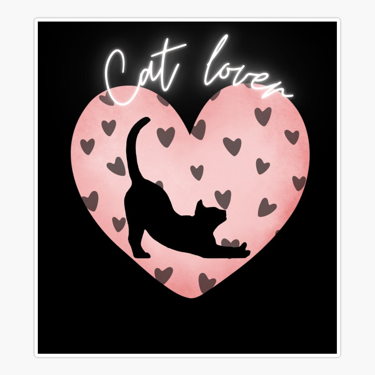 Maneki Cat Lover, Cat, Heart Sticker, Phone Decal Water Bottle Stickers ...