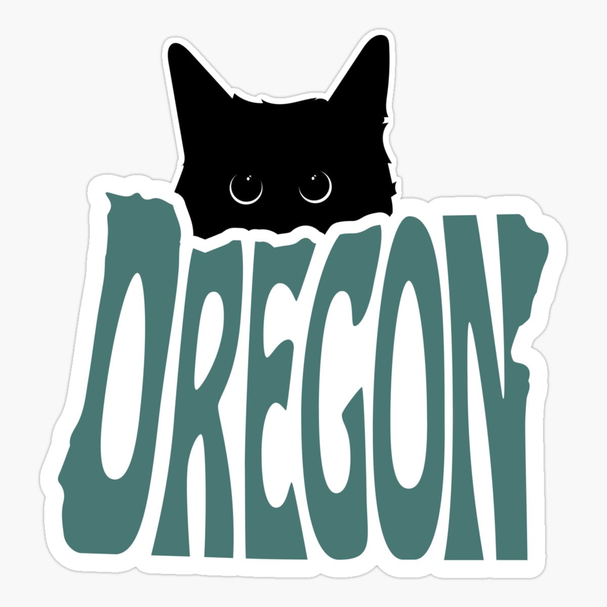 Maneki Cat Loves Oregon | State Pride Shirt Or Pet Lovers Sticker ...