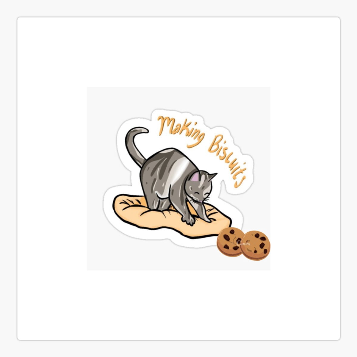 Maneki Cat Making Cookies Sticker, Phone Decal Water Bottle Stickers ...