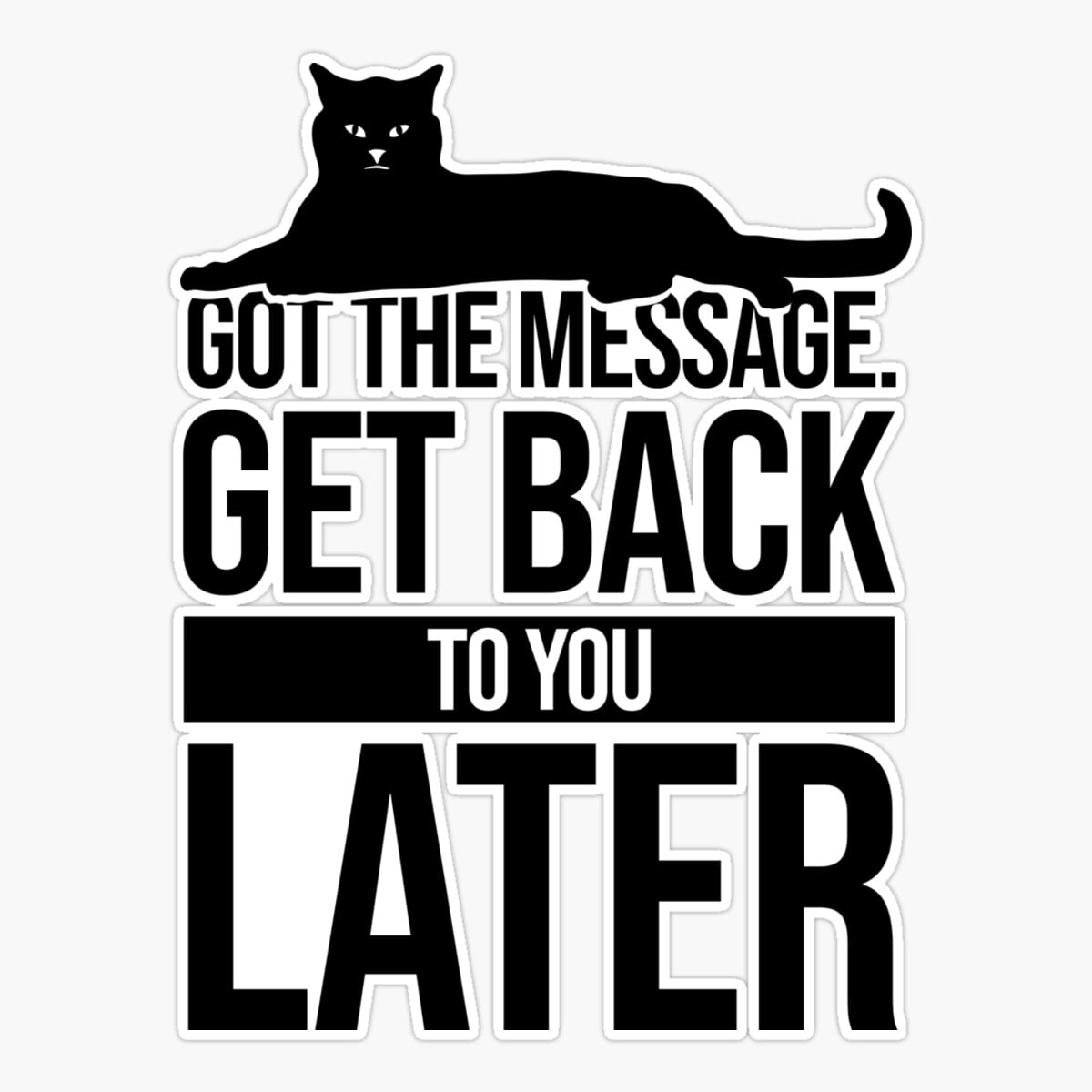 Maneki Cat Pate - Got The Message Sticker, Phone Decal Water Bottle ...