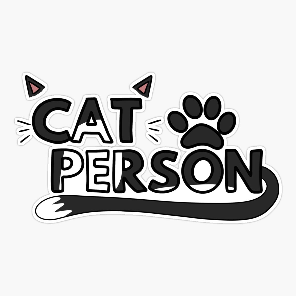 Maneki Cat Person (Tuxedo) Sticker, Phone Decal Water Bottle Stickers ...