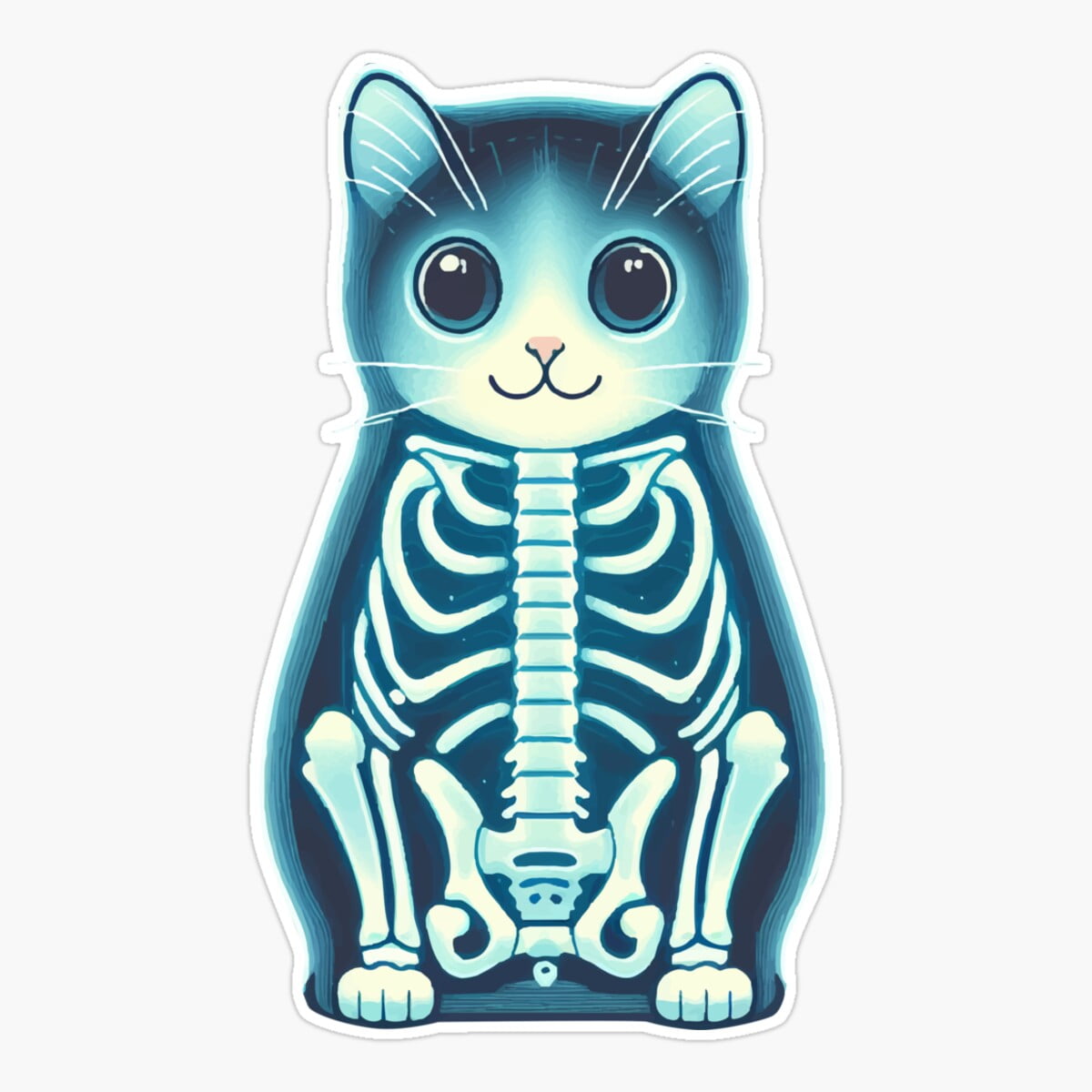 Maneki Cat Scan - Cat Xray - Radiography Er, Phone Decal Water Bottle ...