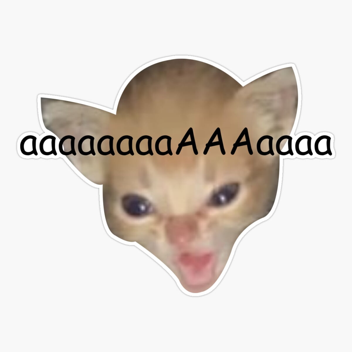 Maneki Cat Screaming :3 Sticker, Phone Decal Water Bottle Stickers Car ...