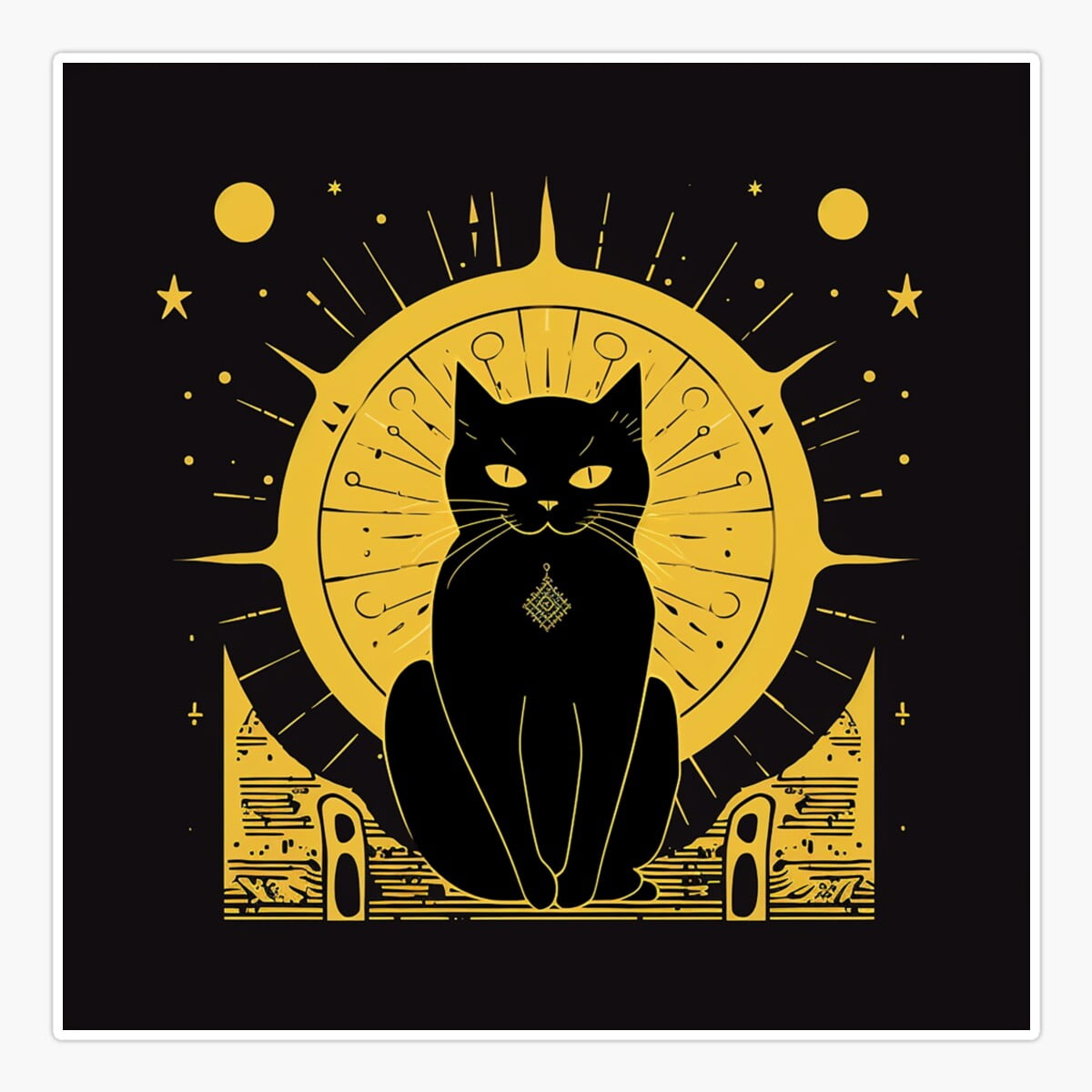 Maneki Cat Tarot Design Stricker Er, Phone Decal Water Bottle Stickers ...