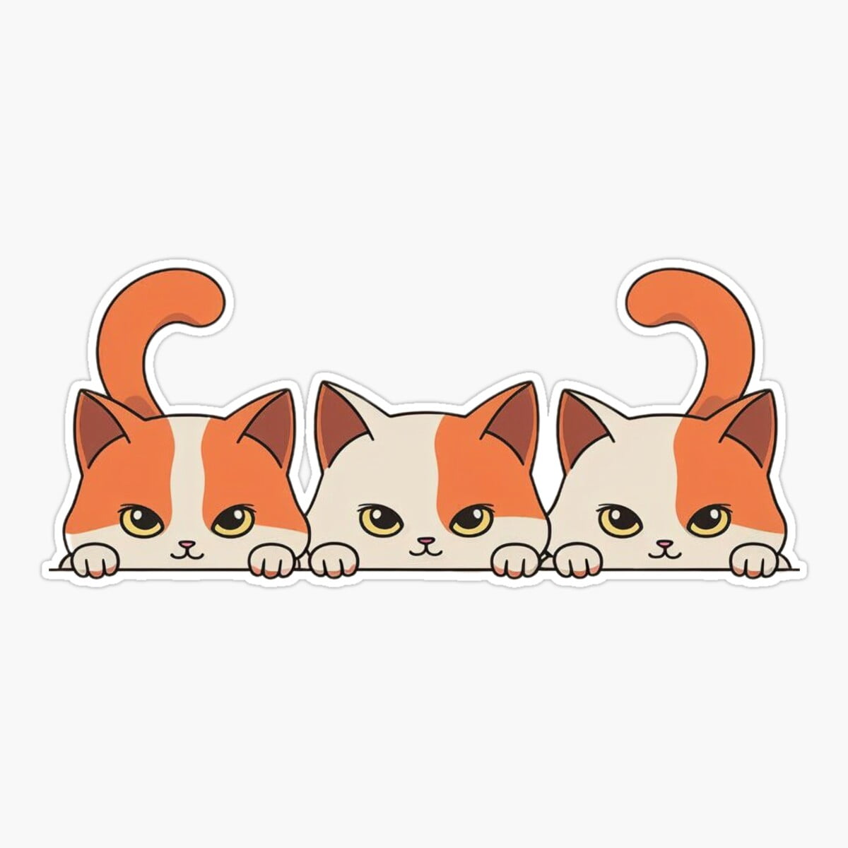 Maneki Cat Trio Sticker, Phone Decal Water Bottle Stickers Car Decals ...