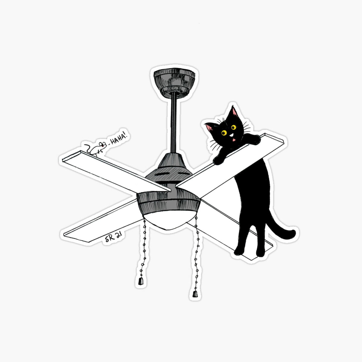 Maneki Cat Vs Ceiling An Sticker, Phone Decal Water Bottle Stickers Car ...