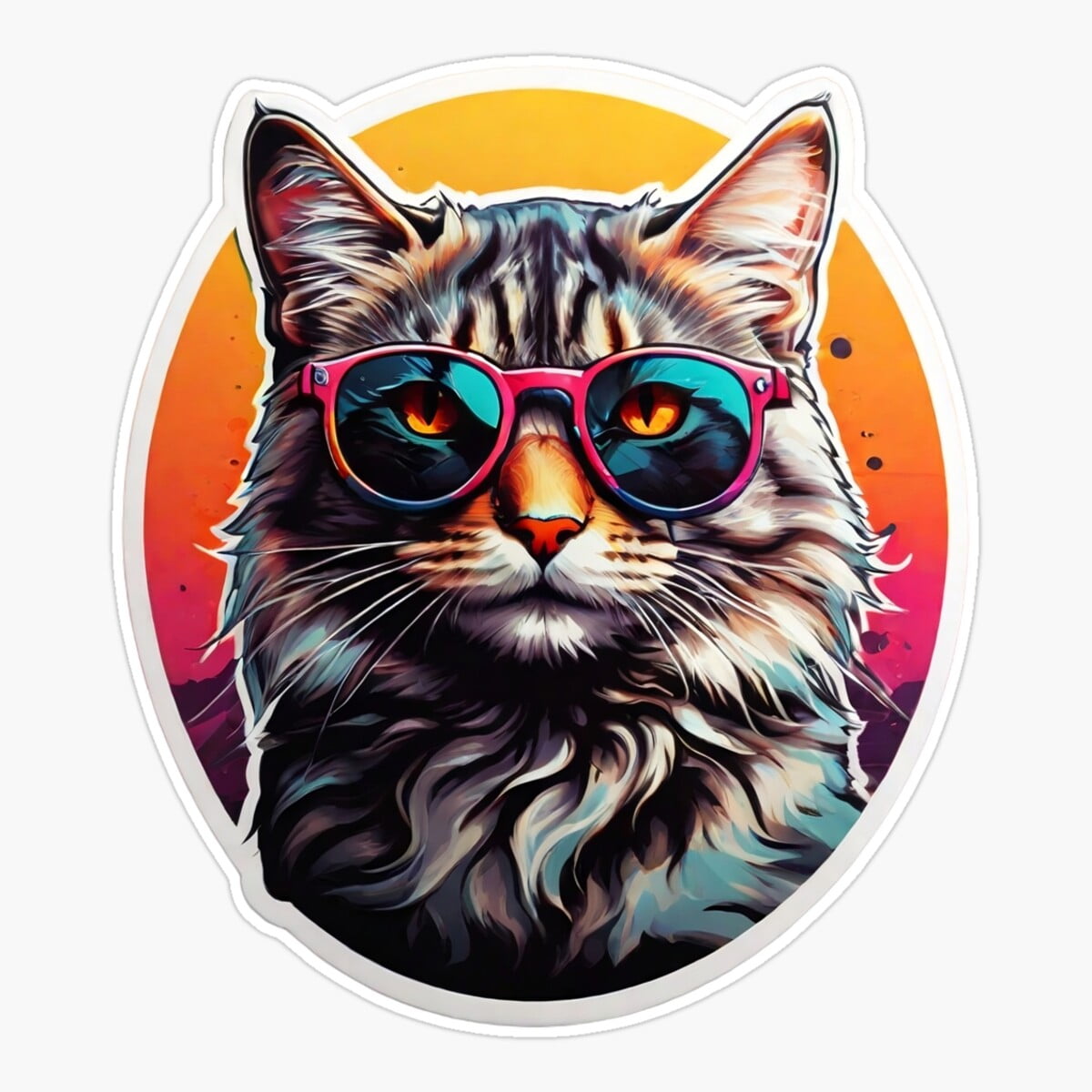 Maneki Cat With Gles Sticker, Phone Decal Water Bottle Stickers Car ...