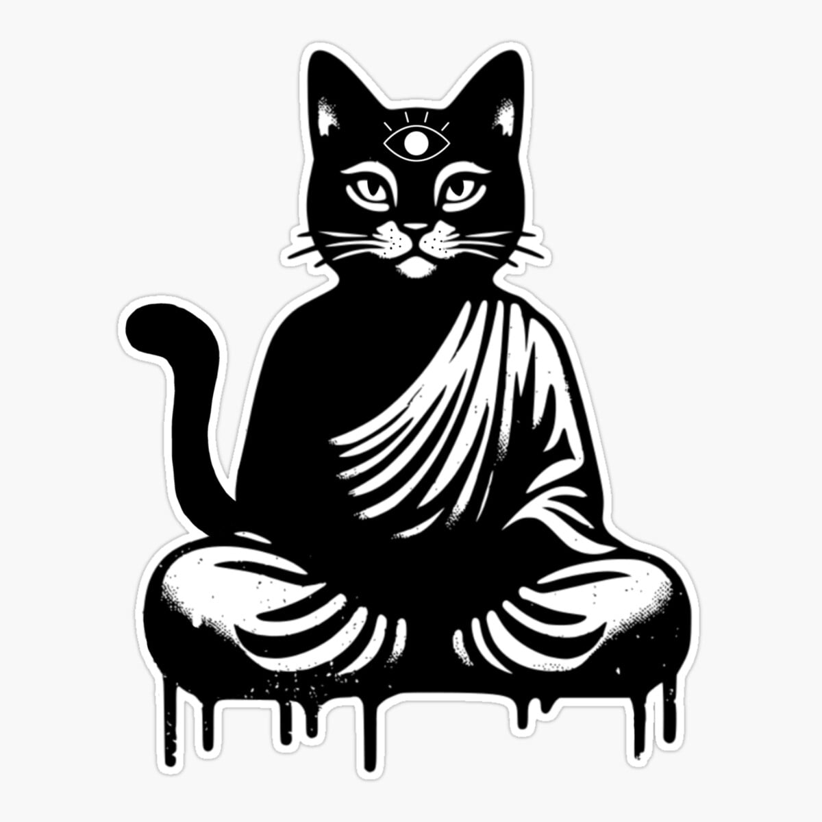 Maneki Cat Yoga Wicca Eye Er, Phone Decal Water Bottle Stickers Car ...