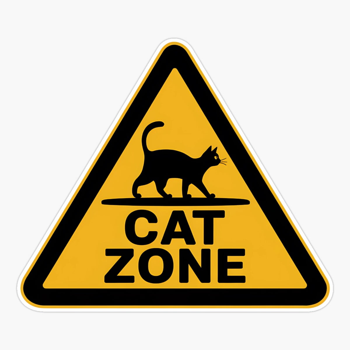 Maneki Cat Zone Warning Sticker, Phone Decal Water Bottle Stickers Car ...