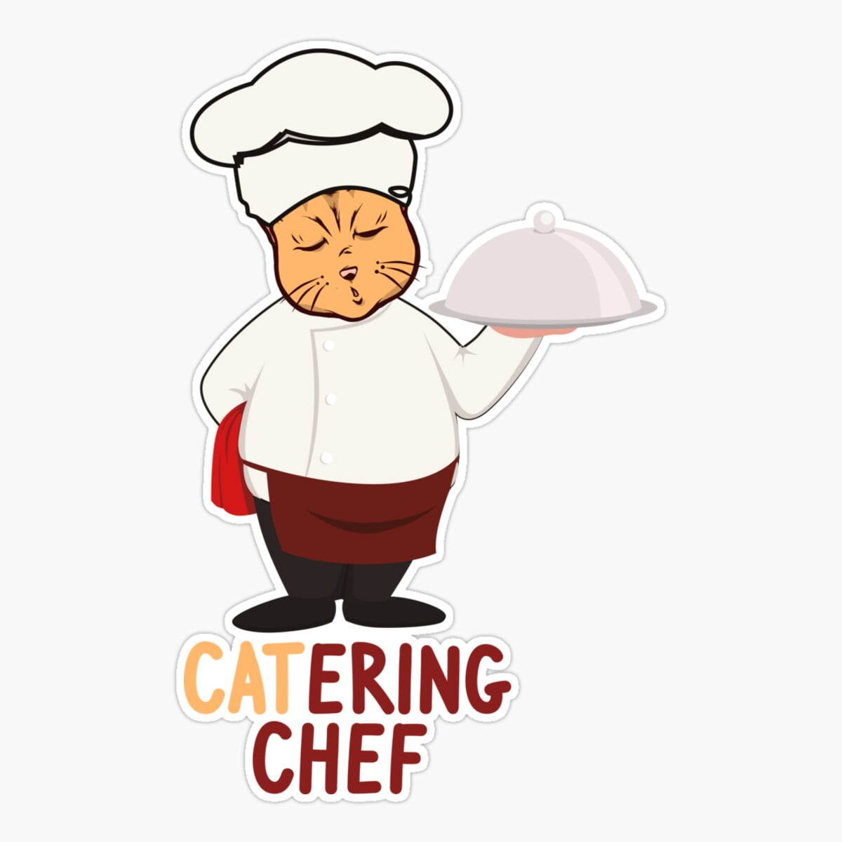 Maneki Catering Che Cooking Cat Sticker, Phone Decal Water Bottle ...