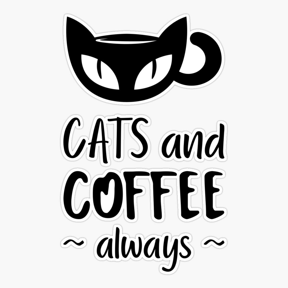 Maneki Cats And Coffee Always - Cat Hair In My Coffee Er, Phone Decal ...