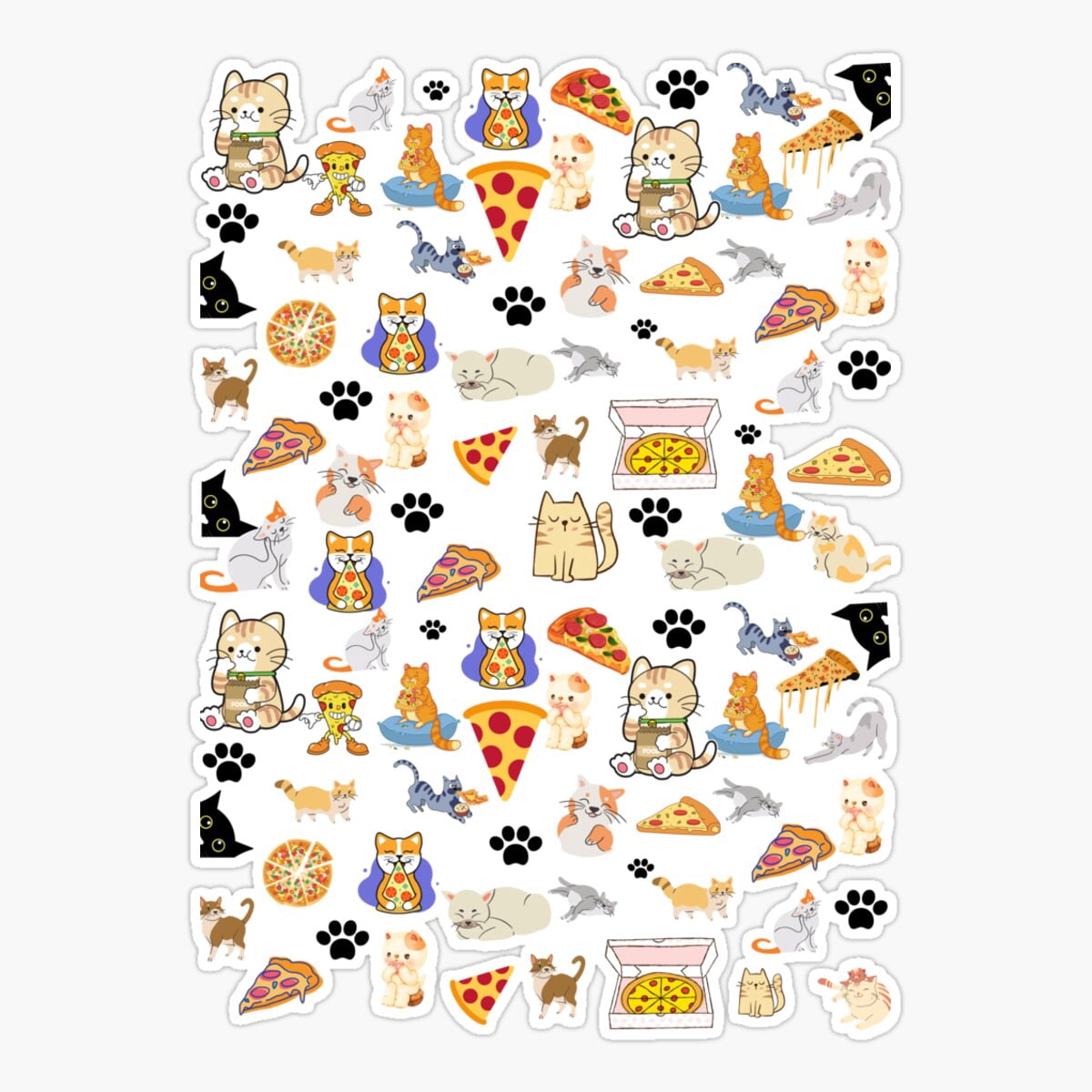 Maneki Cats Eating A Sticker, Phone Decal Water Bottle Stickers Car ...