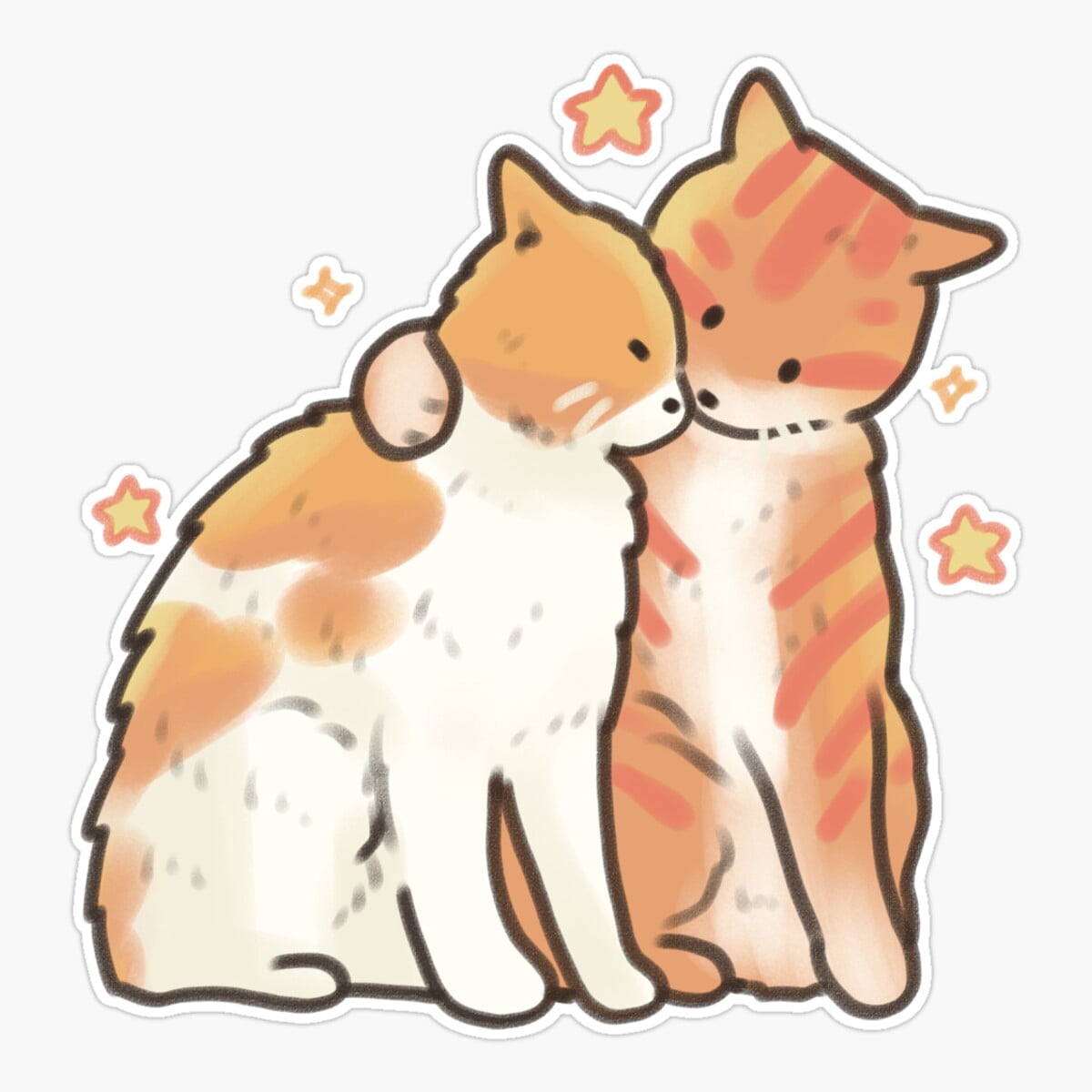 Maneki Cats Hug Art Sticker, Phone Decal Water Bottle Stickers Car ...