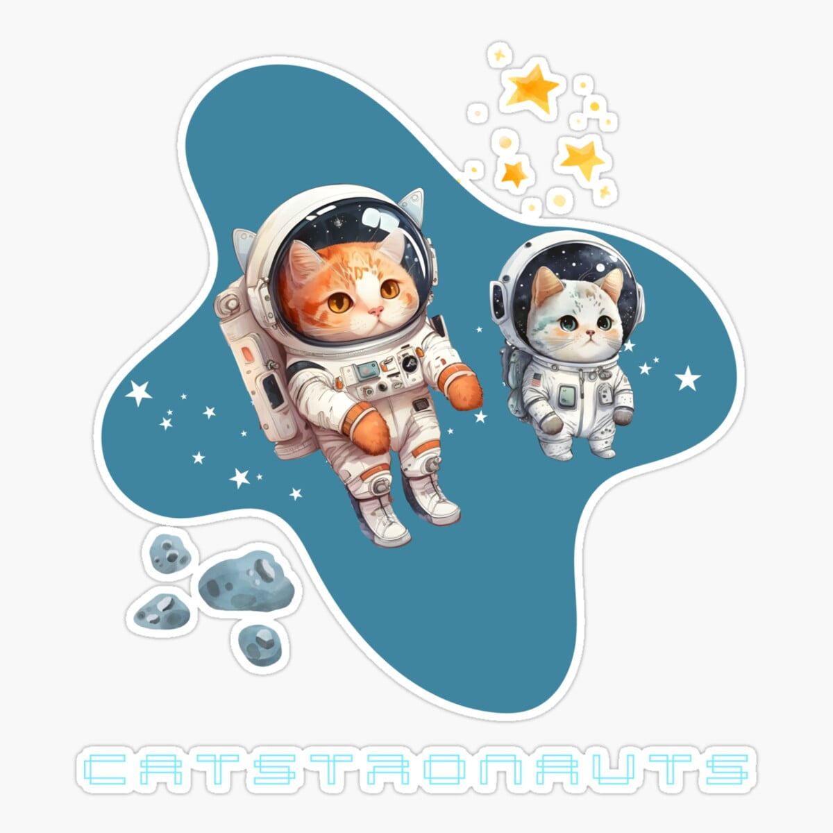 Maneki Catstronauts Sticker, Phone Decal Water Bottle Stickers Car ...
