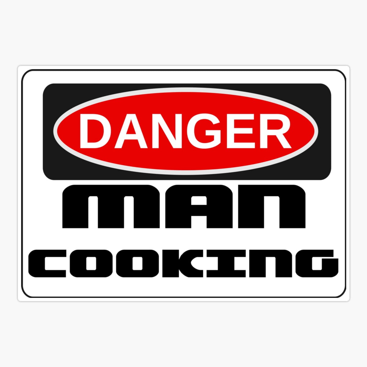 Maneki Caution Man Cooking Sticker, Phone Decal Water Bottle Stickers ...