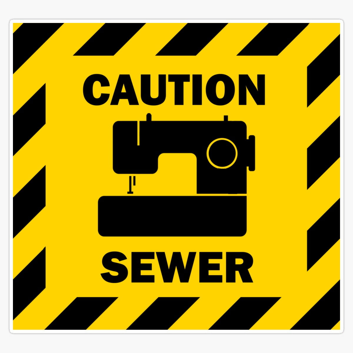 Maneki Caution Sewer Warning Sign Er, Phone Decal Water Bottle Stickers ...