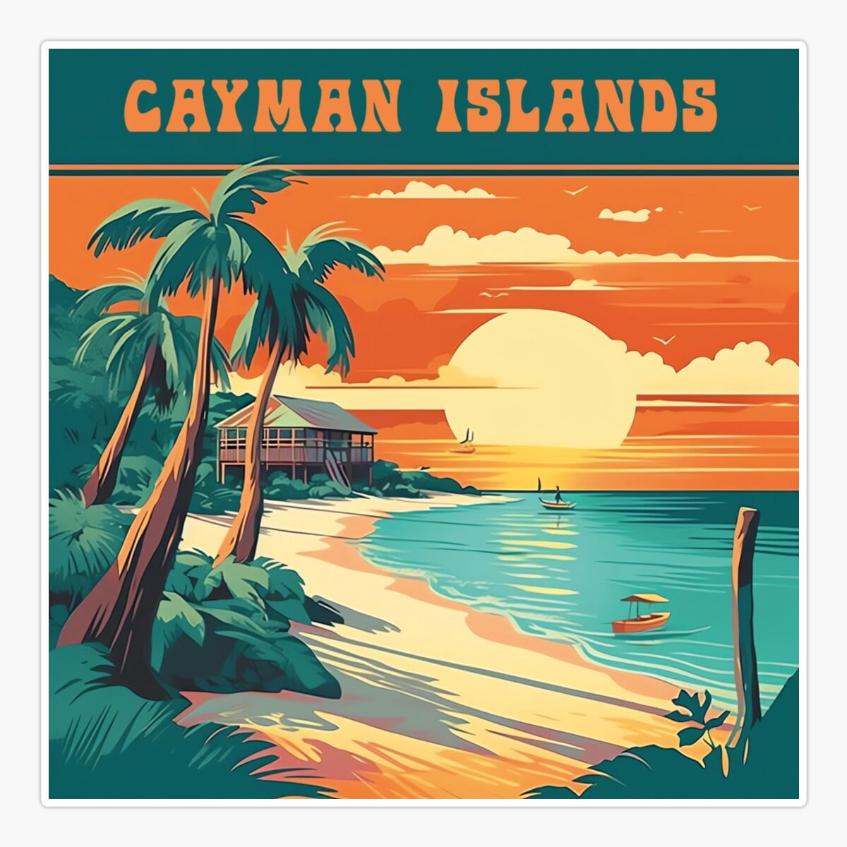 Maneki Cayman Islands Sticker, Phone Decal Water Bottle Stickers Car ...