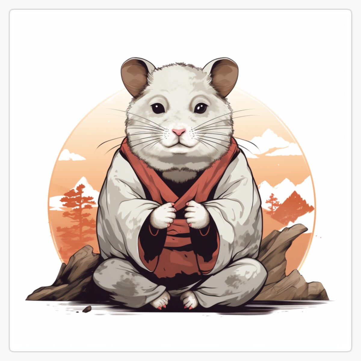 Maneki Ccc3C_Zen Hamster_26 Er, Phone Decal Water Bottle Stickers Car Decals, Funny Birthday ...