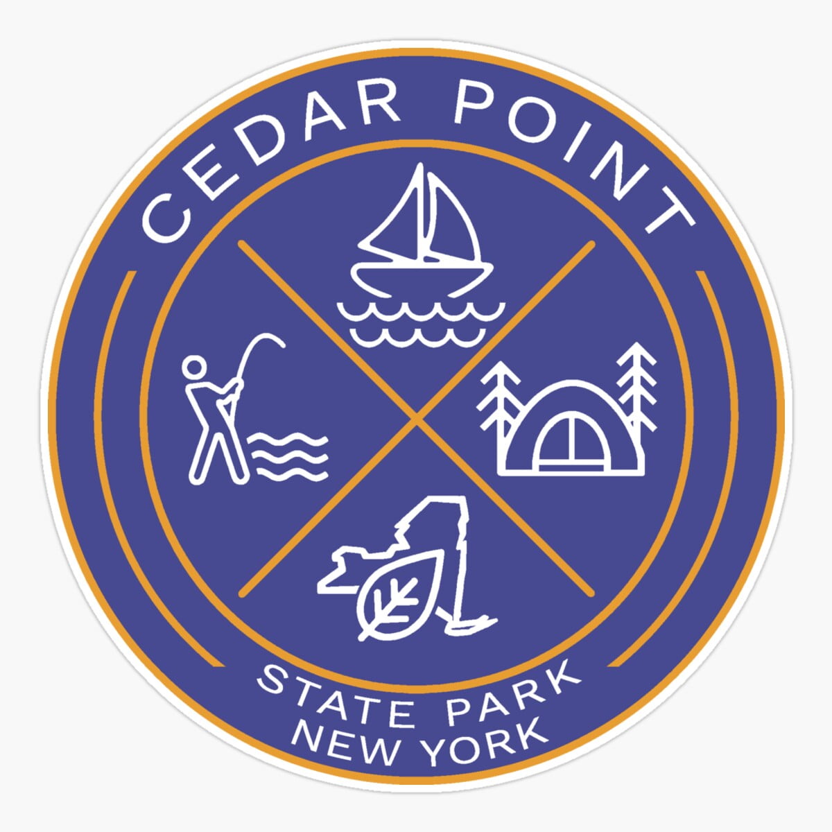 Maneki Cedar Point State Park Heraldic Logo Er, Phone Decal Water ...