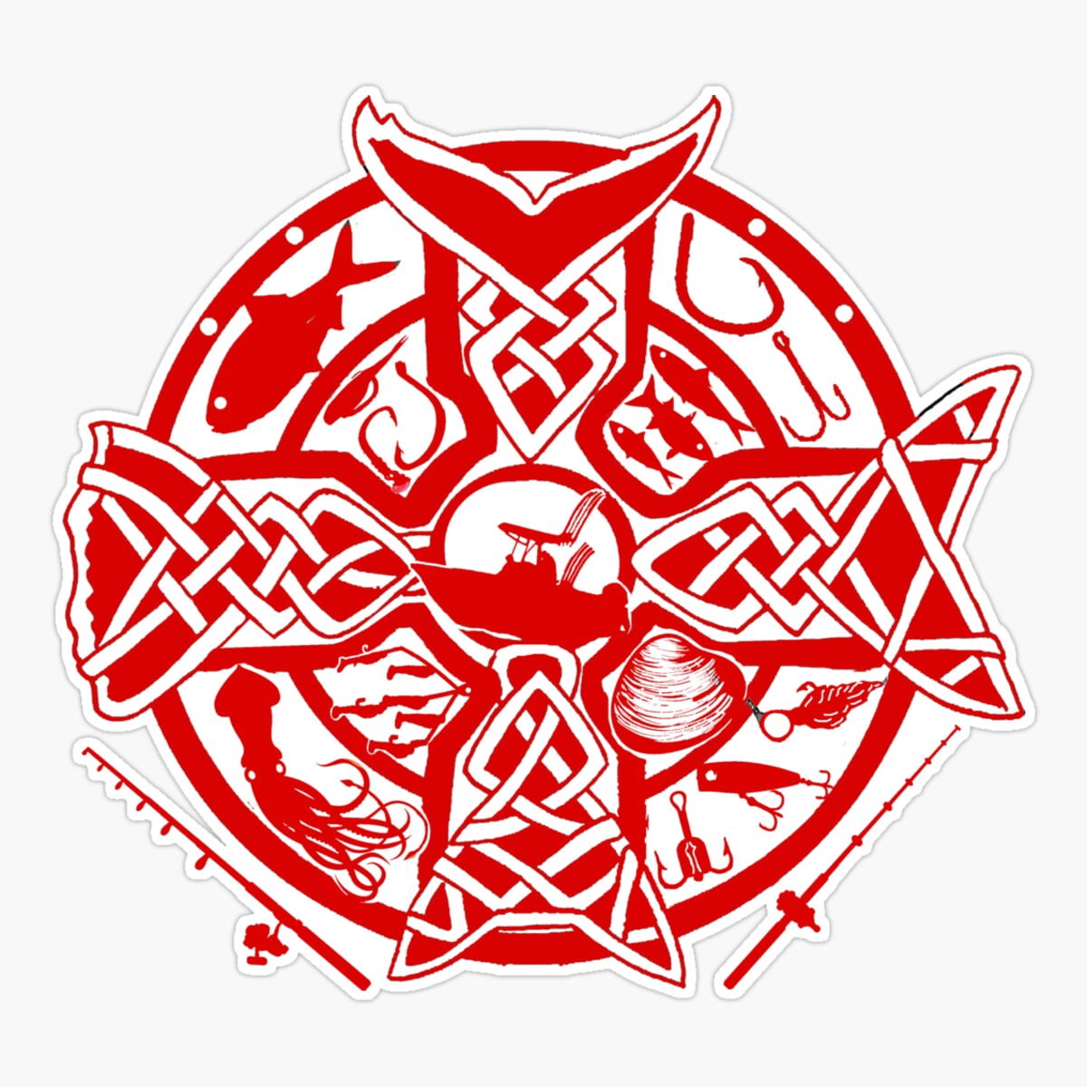 Maneki Celtic Ish Tail Cross With Story... Er, Phone Decal Water Bottle ...
