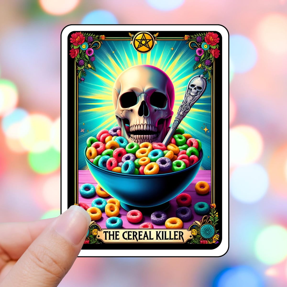 Maneki The Cereal Killer Tarot Card Sticker Witchy Laptop Sticker ...