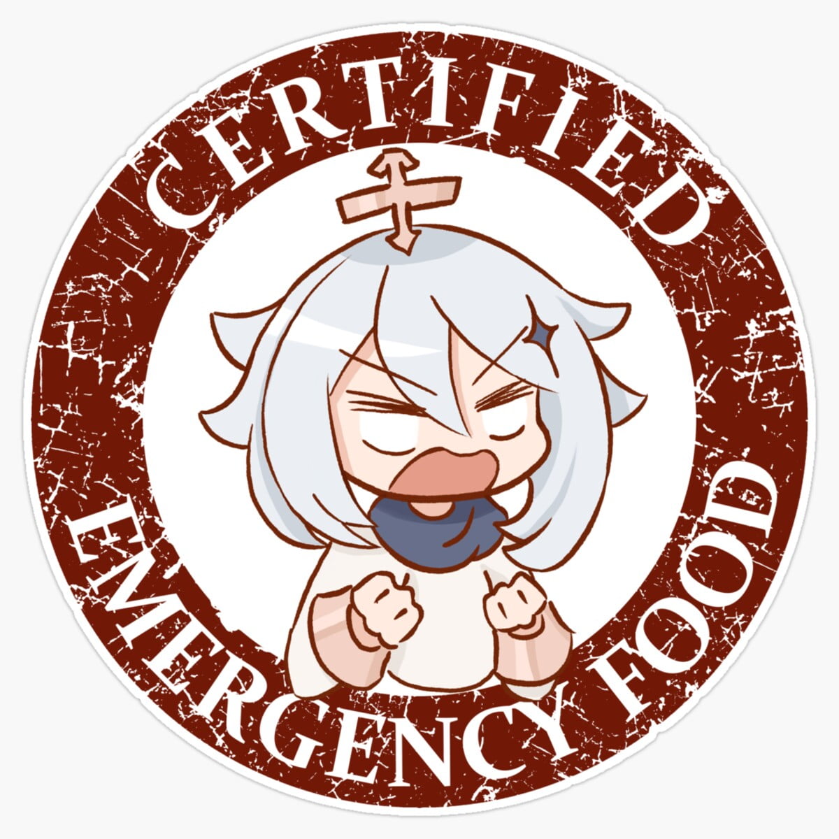 Maneki Certified Emergency Food - Paimon Genshin Impact Er, Phone Decal Water Bottle Stickers ...