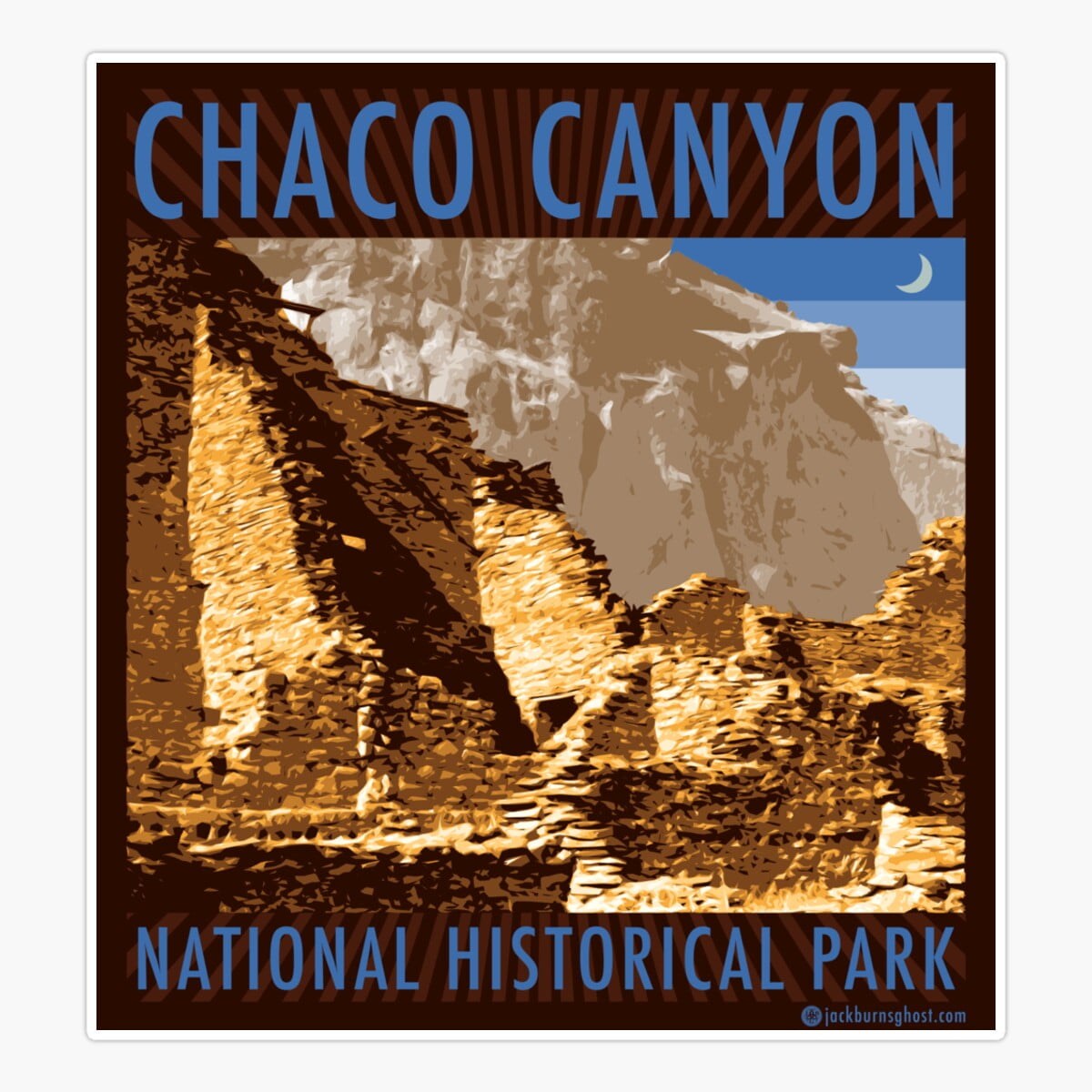 Maneki Chaco Canyon National Historical Park Sticker, Phone Decal Water ...