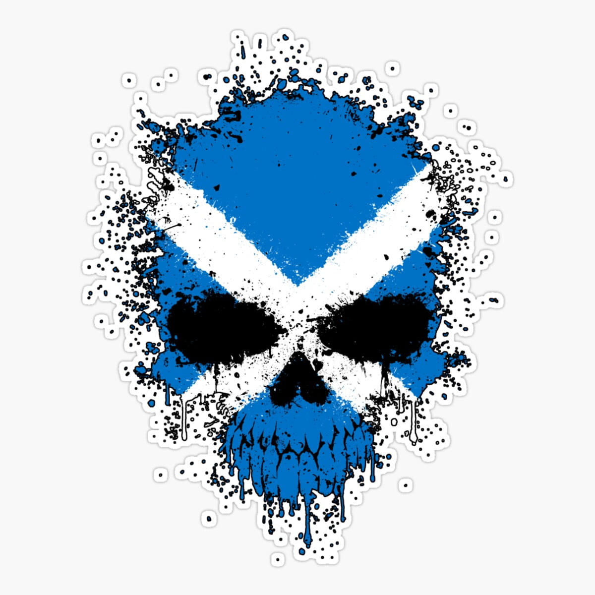 Maneki Chaotic Scottish Lag Splatter Skull Er, Phone Decal Water Bottle ...