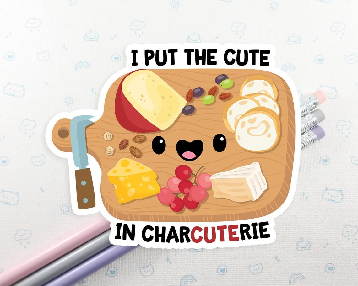 Maneki Charcuterie Pun Er, Cheese Board Er, Vinyl Er, Laptop Decal ...