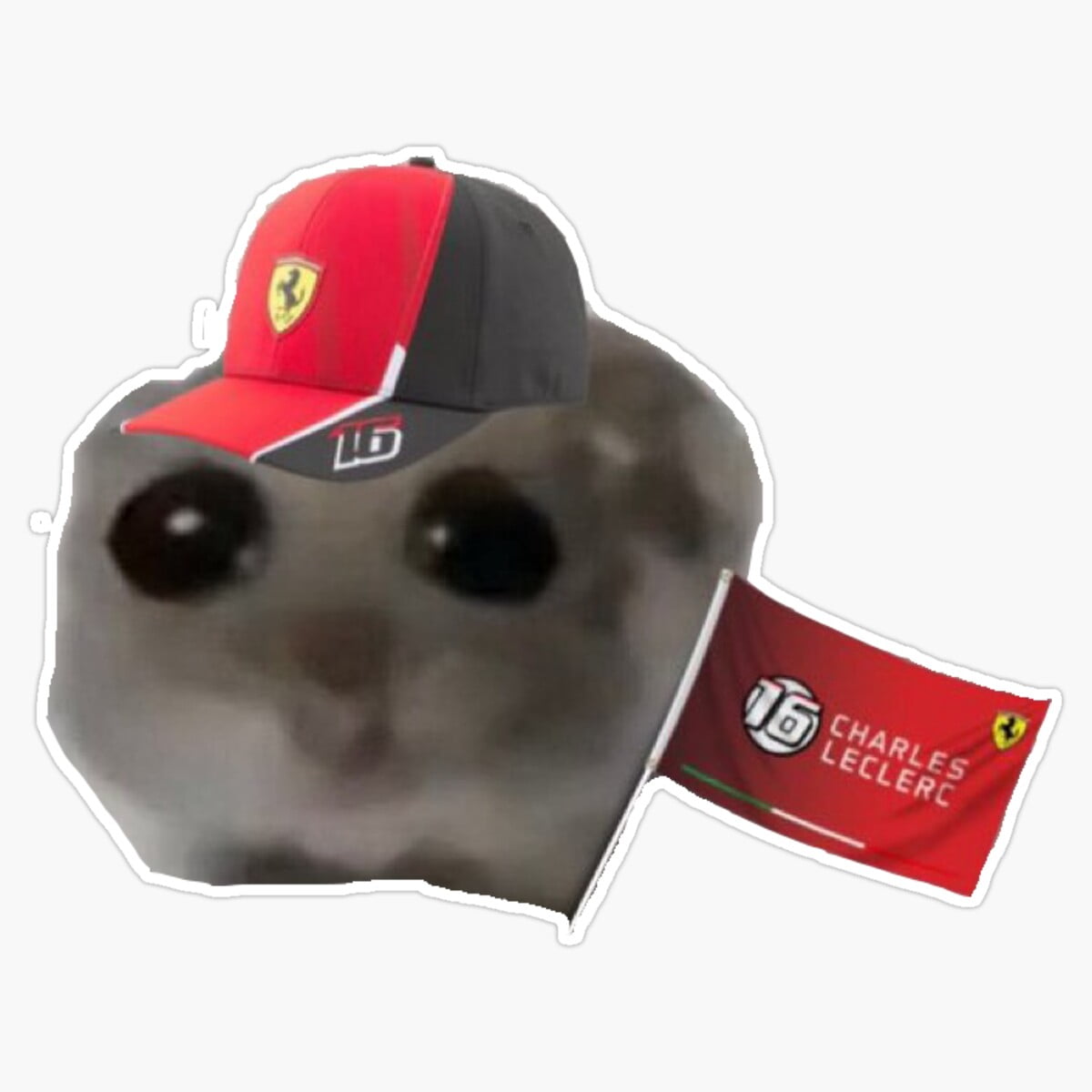 Maneki Charles Leclerc Fan Sad Hamster Er, Phone Decal Water Bottle ...