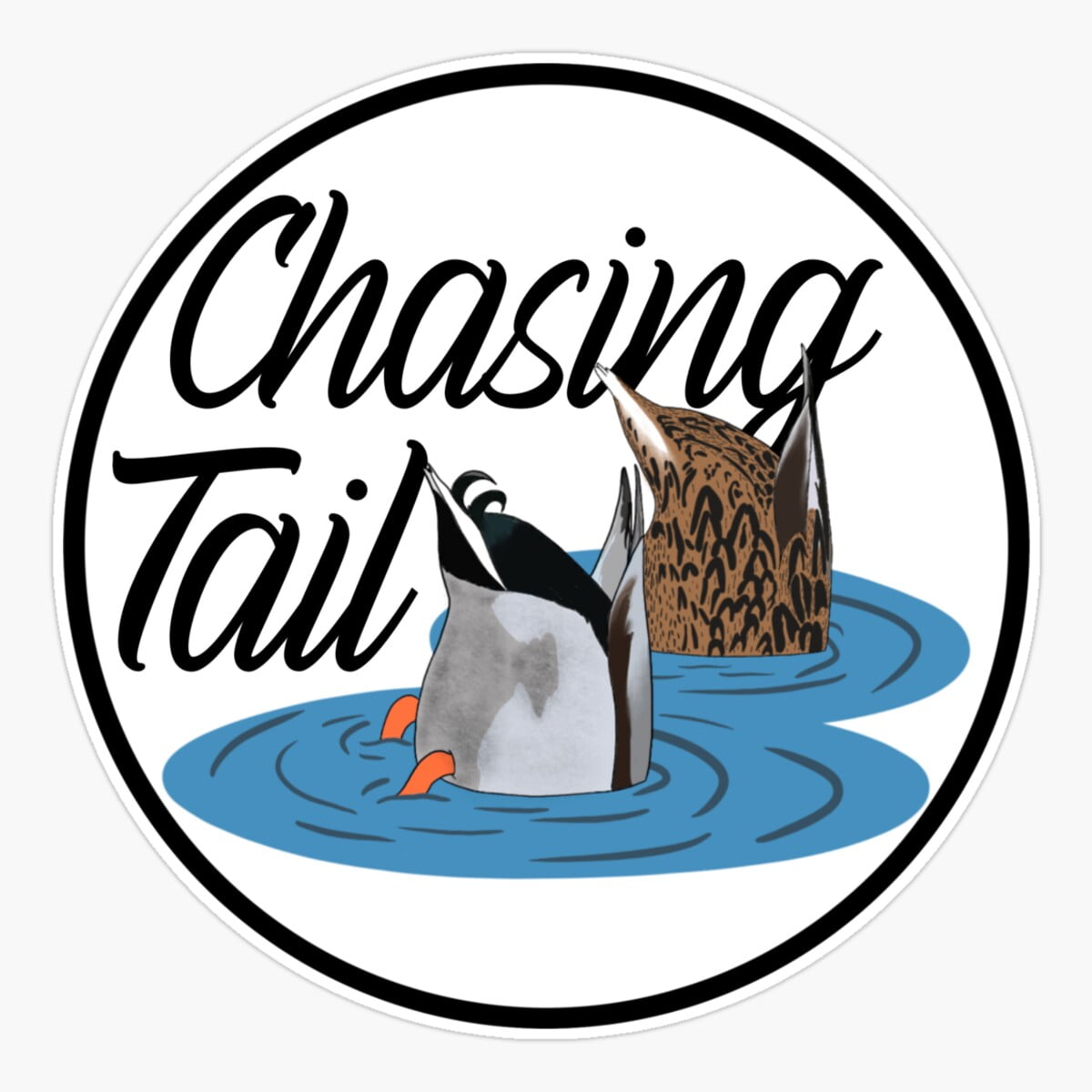 Maneki Chasing Tail - White Er, Phone Decal Water Bottle Stickers Car ...