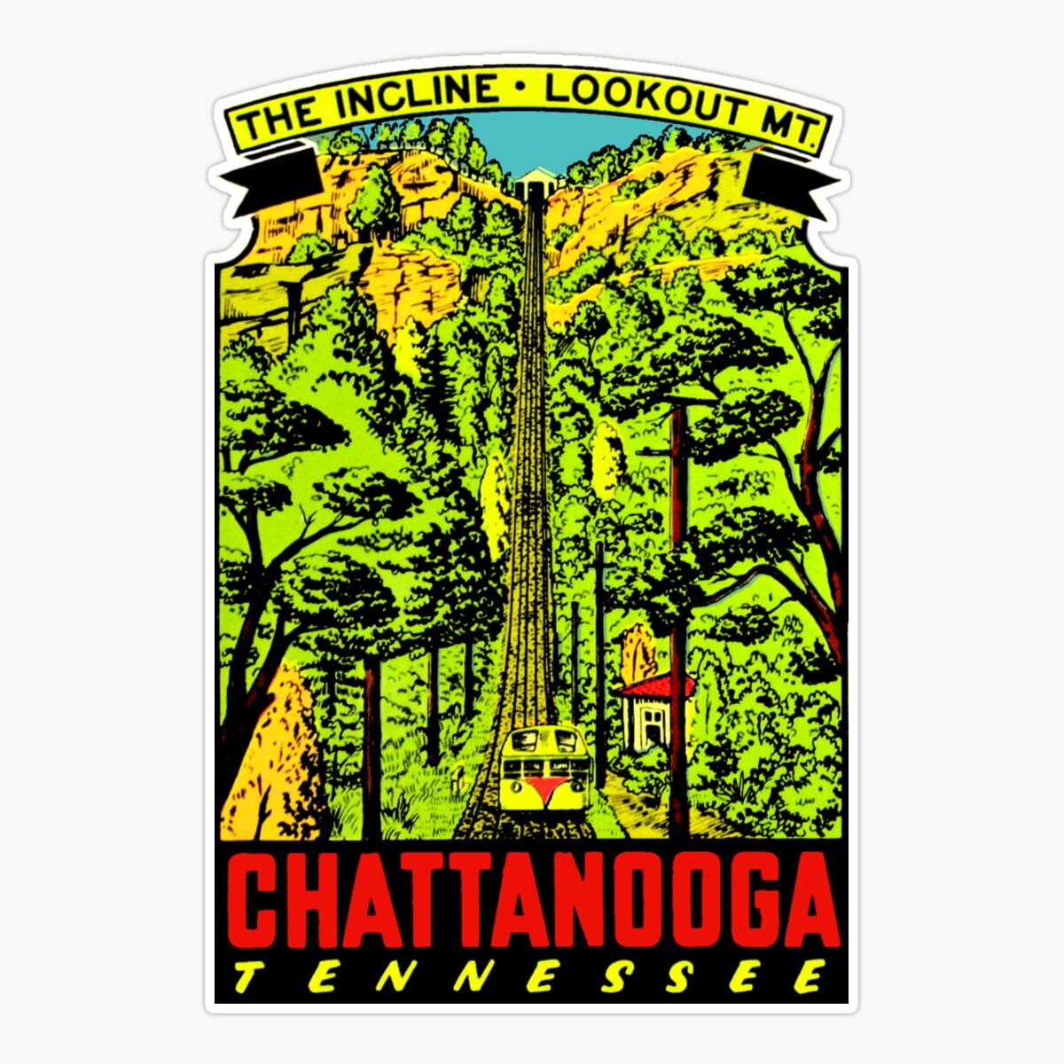 Maneki Chattanooga Tennessee Vintage Travel Decal Er, Phone Decal Water ...