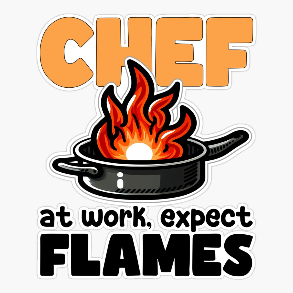 Maneki Che At Work, Expect Lames - Cooking Git Sticker, Phone Decal ...