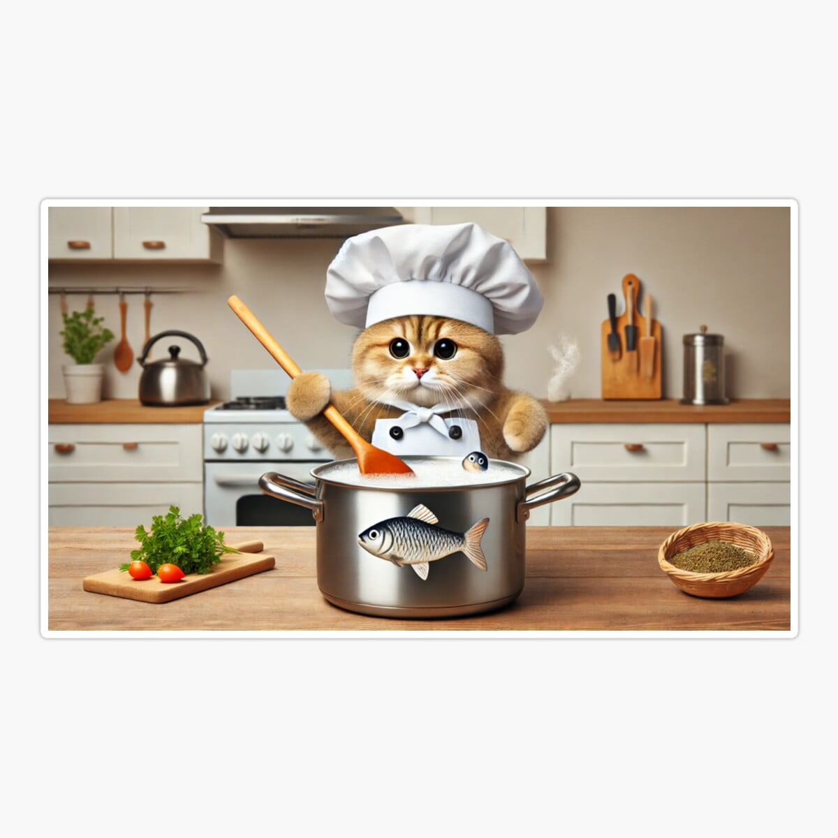Maneki Che Milo - Stirring Up Un In The Kitchen Sticker, Phone Decal ...