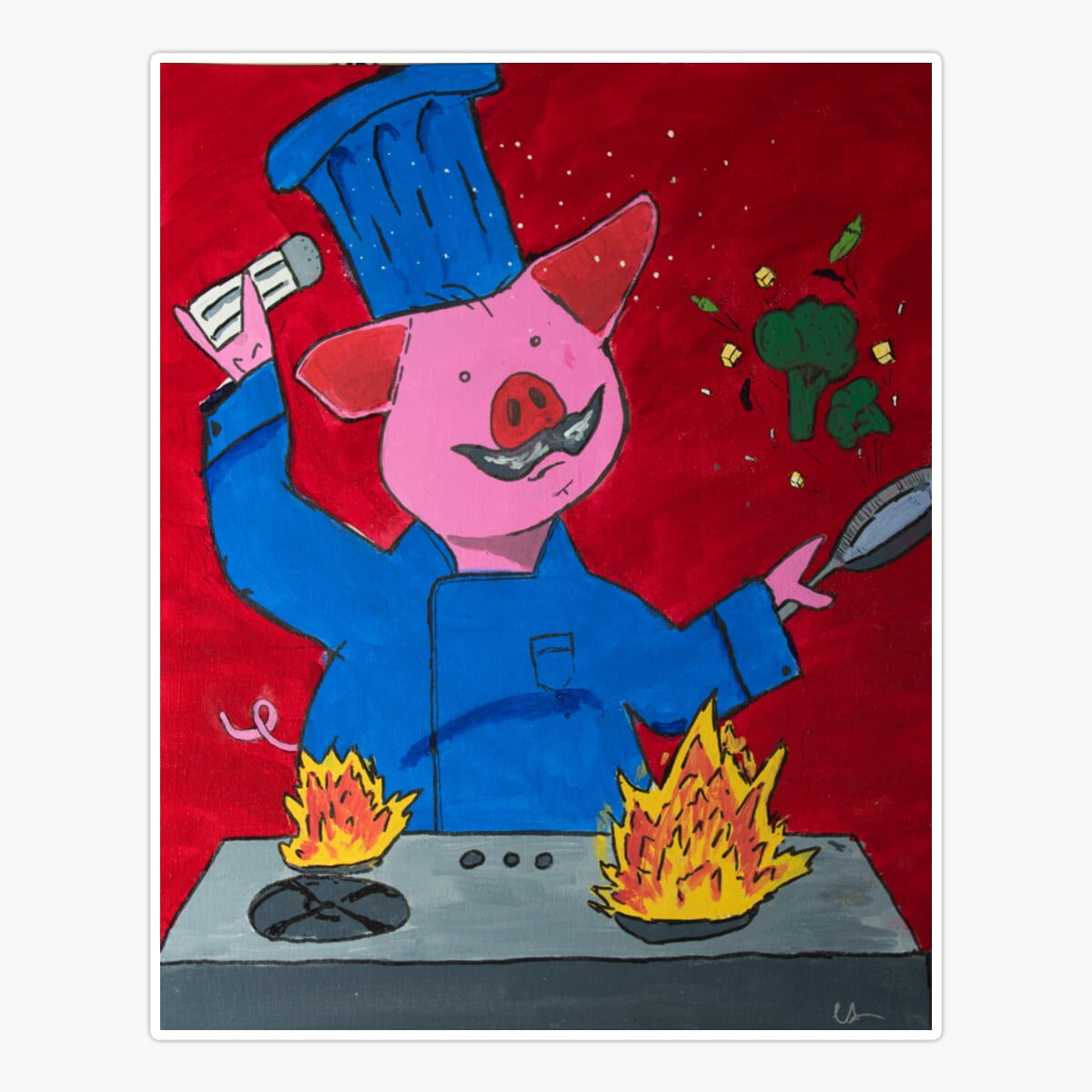 Maneki Che Pig 1 Sticker, Phone Decal Water Bottle Stickers Car Decals ...