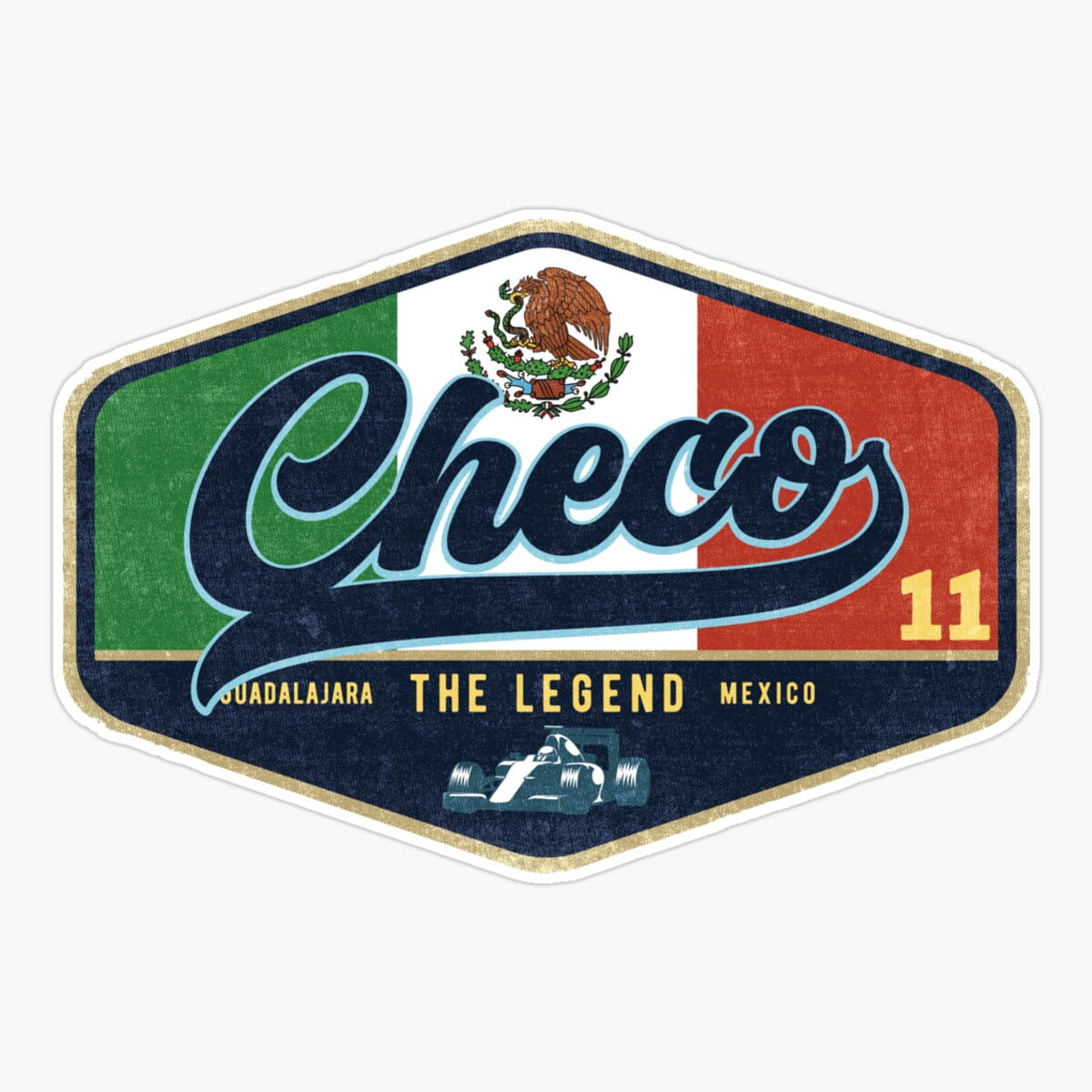 Maneki Checo Perez Mexico Racing Badge Sticker, Phone Decal Water ...