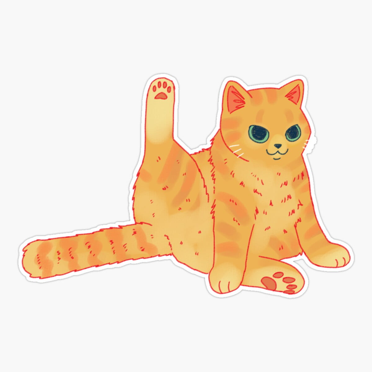 Maneki Cheeky Ginger Cat Sticker, Phone Decal Water Bottle Stickers Car ...