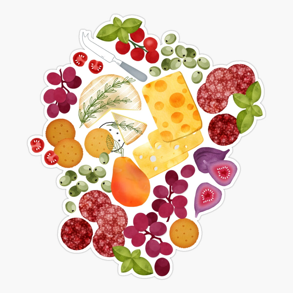 Maneki Cheese And Fruit Platter White Er, Phone Decal Water Bottle ...