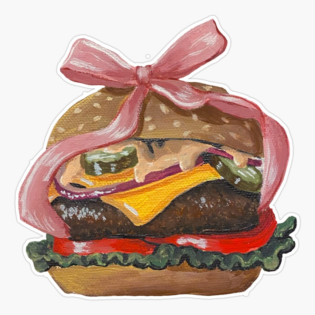 Maneki Cheeseburger With Bow Er, Phone Decal Water Bottle Stickers Car ...