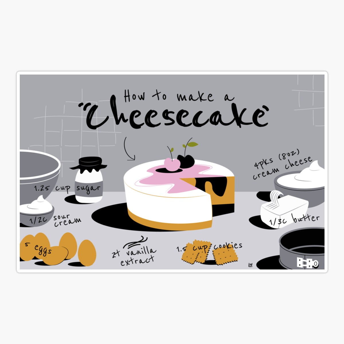 Maneki Cheesecake - Recipe: How To Make A Cheesecake Sticker, Phone ...