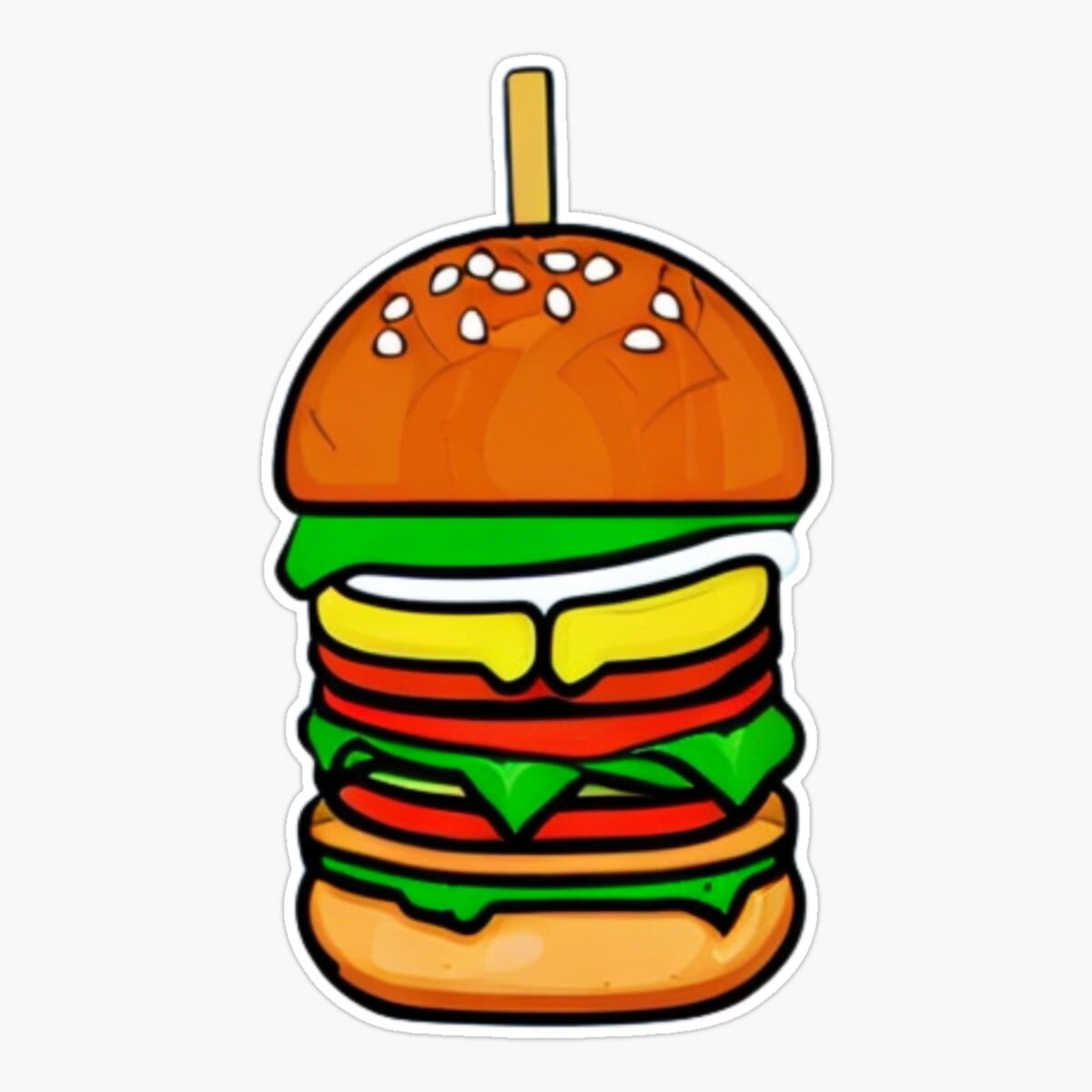 Maneki Cheesy Delight - Yummy Burger - Ultimate Burger Sticker, Phone ...