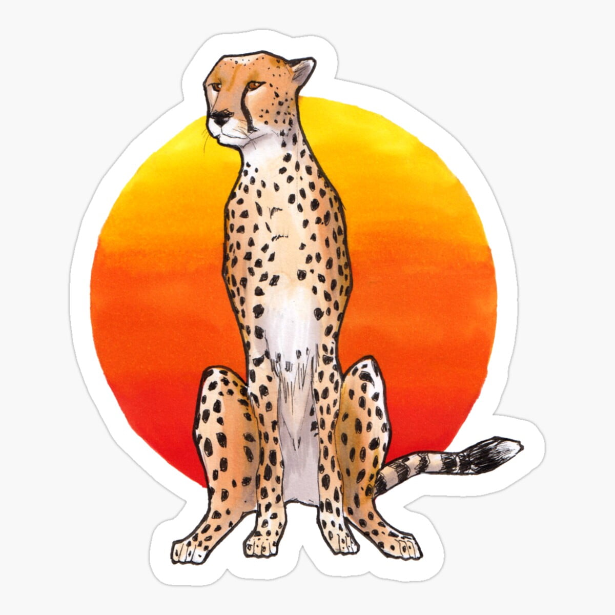 Maneki Cheetah In The African Sun Er, Phone Decal Water Bottle Stickers ...